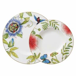 Villeroy & Boch Geschirr-Set VILLEROY & BOCH "Tafelservice Amazonia Anmut 12er Set bunt", bunt, 12, Porzellan, Geschirr-Sets, Geschirr-Set, Handw&auml;sche wird empfohlen