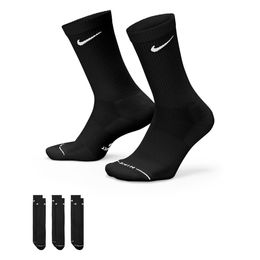 Sportsocken Nike "U NK ED ELVD CRW 3P - 144", Damen, Gr. XL (46/50), schwarz (multi, color), Obermaterial: 60% Baumwolle, 36% Polyester, 3% Elasthan, 1% Nylon, Socken Sportsocken, f&uuml;r sportliche Aktivit&auml;ten, sportlicher Stil, angenehmes Tragegef&uuml;hl