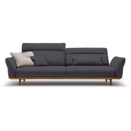 4-Sitzer "CR.460 mit verstellbarer R&uuml;ckenlehne, Designsofa, bequem", schwarz (anthrazitgrau, schwarzgrau 044, 57), B:248cm H:103cm T:100cm, Chenille COCO (72% Polyester 15% Baumwolle 13% Polyacryl), CREATION BY ROLF BENZ, Sofas, Sockel in Nussbaum, F&uuml;&szlig;e Nussbaum, Breite 248 cm