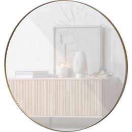 Spiegel Woood "Doutzen Metall mit Pulverbeschichtung", transparent (gold), B:115cm H:115cm T:5cm &Oslash;:115cm, glasspiegel, Spiegel, HRP-Stahlrahmen, Europ&auml;ischer Spiegelglasstandard, Pfleiglicht