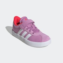 Sneaker adidas Sportswear "VL COURT 3.0", M&auml;dchen, Gr. 33, lila (preloved lila, cloud wei&szlig;, lucid rot), Leder, Synthetik, Schuhe Sneaker, inspiriert vom Design des adidas samba, f&uuml;r Kinder & Jugendliche