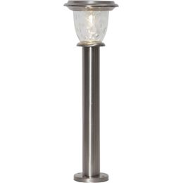 LED Solarleuchte "Solar-Wegleuchte Pireus", silber, B:19cm H:61cm L:19cm T:19cm &Oslash;:19cm, Parforce Traditional Hunting, Leuchten, 20 lm, D&auml;mmerungssensor