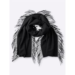 Modeschal Heine, Damen, schwarz, Polyester, Modet&uuml;cher