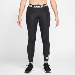 Trainingstights Nike "W NP 365 MR 7/8 TGHT TT A GRX", Damen, Gr. XXL, N-Gr, schwarz, wei&szlig;,, Obermaterial: 83% Polyester, 17% Elasthan, Hosen, sportlicher Stil, bequemer Sitz