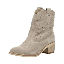 Bikerboots Nero Giardini "Nero Giardini Stiefelette Veloursleder", Damen, Gr. 37, beige, Veloursleder, Schuhe Bikerboots