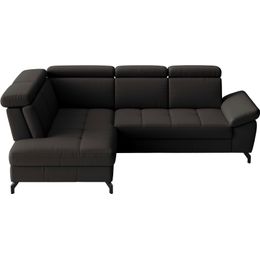 Sit & More Ecksofa SIT & MORE "Vanity L-Form, B: 254 cm, Leder", schwarz, B:254cm H:84cm T:197cm, Sofas, Ecksofa, Inkl.Sitz-,Kopf-und Armteilverstellung