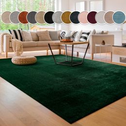 Teppich Paco Home "Cadiz 630", gr&uuml;n, B:80cm H:14mm L:150cm, Polyester, Teppiche, Teppich, Uni-Farben, besonders weich, waschbar, auch als L&auml;ufer erh&auml;ltlich