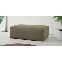 Polsterhocker Inosign "Koa", braun, B:114cm H:44cm T:61cm, 100% Polyester, Hocker, Polsterhocker, Wellenunterfederung, weicher Lounge-Sitzkomfort