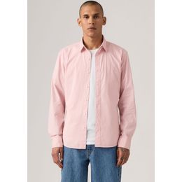 Levi's Jeanshemd LEVI'S "BATTERY HM SHIRT SLIM", Herren, Gr. L, N-Gr, rot (lotus), Denim/Jeans, Obermaterial: 98% Baumwolle, 2% Elasthan, slim fit, Hemden Jeanshemd, mit Logobadge