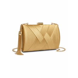 Clutch "Sydney", Damen, Gr. B/H/T: 17cm x 11cm x 7cm onesize, gold, Kunstfaser, Collezione Alessandro, Taschen, edles Design