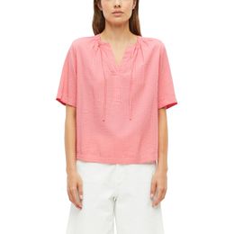 Kurzarmbluse s.Oliver, Damen, Gr. 36, marsala pink, Web, Obermaterial: 60% Viskose, 40% Baumwolle, unifarben, l&auml;ssig geschnitten h&uuml;ftbedeckend, Rundhals, abgesteppte Kante, Blusen, Sommerbluse mit Tunika-Auschnitt