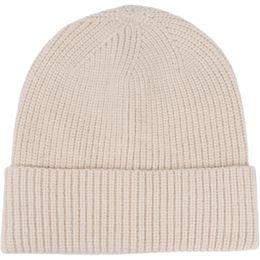 Strickm&uuml;tze styleBREAKER "Feinstrick Beanie M&uuml;tze mit Krempe", Damen, beige, Obermaterial: 70% Viskose CV. 30% Wolle WO., Modisch, M&uuml;tzen Strickm&uuml;tze