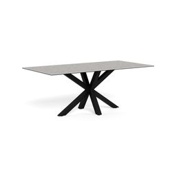 Esstisch ACTONA GROUP "Heaven mit Keramikplatte & stabilem Stahlgestell, mehrere Varianten", schwarz, grau, B:200cm H:75,5cm T:100cm, Tische, Esstisch, mit einer Keramik-Optik Tischplatte, 200x100x75.5 cm