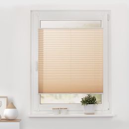 Plissee LICHTBLICK ORIGINAL "Plissee Klemmfix, ohne Bohren, verspannt" Gr. 2, beige (creme, wei&szlig;, wei&szlig;), B:50cm H:130cm, Plissees, lichtdurchl&auml;ssig, blickdicht