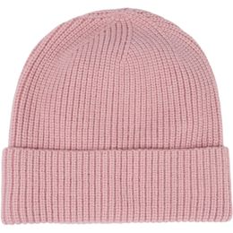 Strickm&uuml;tze styleBREAKER "Feinstrick Beanie M&uuml;tze mit Krempe", Damen, rosa (altrose), Obermaterial: 70% Viskose CV. 30% Wolle WO., Modisch, M&uuml;tzen Strickm&uuml;tze