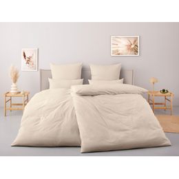 Bettw&auml;sche OTTO HOME "Luisa", beige, B/L: 135cm x 200cm, 1 Stk., 1 Stk., Baumwoll-Leinen Mix, B/L: 40cm x 80cm, 2, Baumwoll-Leinen Mix, Obermaterial: 65% Baumwolle, 35% Leinen, Bettw&auml;sche, Bettw&auml;sche, 100% Baumwolle, ab Gr. 135x200, auch in PREMIUM Qualit&auml;ten erh&auml;ltlich
