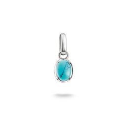 Charm-Einh&auml;nger Thomas Sabo "Birthstone/Geburtsstein Charm - Connect", blau (silberfarben, t&uuml;rkis, t&uuml;rkis), Charms, Damen, Dezember, Silber 925 (recycelt), mit Zirkonia (synth.) oder Glas-Keramik Stein oder T&uuml;rkis-Imitat