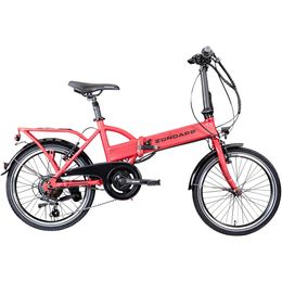 Z&uuml;ndapp E-Bike Z&Uuml;NDAPP "Z101" Gr. 37, rot, Elektrofahrr&auml;der, 37cm, 20 Zoll (50,80cm), Pedelec, Elektrofahrrad f&uuml;r Damen u. Herren