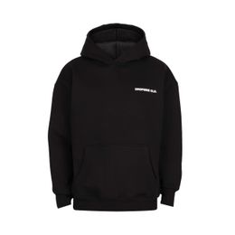 Kapuzensweatshirt DROPSIZE "Dropsize GLOBAL MOVEMENT HOODIE", Herren, Gr. S, schwarz, 70% Baumwolle, 30% Polyester, bedruckt, Sweatshirts