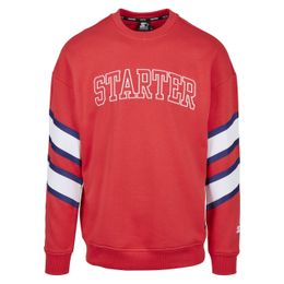 Rundhalspullover STARTER Black Label "Starter Black Label Herren Starter Team Front Crew", Herren, Gr. S, starter rot, 65% Baumwolle, 35% Polyester, mehrfarbig, loose fit, Rundhals, Pullover Rundhalspullover