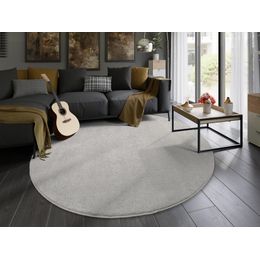 Teppich OCI DIE TEPPICHMARKE "NEW VILLA MELANGE, auch in rechteckig", grau, H:20mm &Oslash;:240cm, Polypropylen, Teppiche, Teppich, dichter Shaggy, melierte uni Farben, robuster Hochflor, Wohnzimmer
