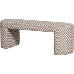 Bank Woood "Jacob", braun (sand), B:130cm H:46cm T:46cm, Holzwerkstoff, Sitzb&auml;nke, gepolstert und ohne R&uuml;ckenlehne, Breite 130 cm