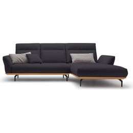 Ecksofa "CR.460 Designsofa mit verstellbarer R&uuml;ckenlehne, hochwertig & bequem", schwarz (anthrazitgrau, schwarzgrau 044, 57), B:298cm H:103cm T:183cm, Chenille COCO (72% Polyester 15% Baumwolle 13% Polyacryl), CREATION BY ROLF BENZ, Sofas, Ecksofa, Sockel in Eiche, Alugussf&uuml;&szlig;e in umbragrau, Breite 298 cm