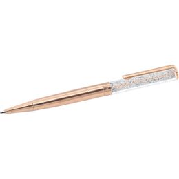 Drehkugelschreiber Swarovski "Crystalline", wei&szlig; (kristallwei&szlig;, goldfarben), Stifte, Metall, mit Swarovski Kristallen