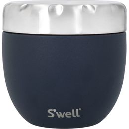 S'well Thermobeh&auml;lter S'WELL "Calacatta S'well Eats 2-in-1 Essensschale", blau (azurite), B:12cm H:12cm L:12cm, Edelstahl, Lebensmittelaufbewahrungsbeh&auml;lter, VAKUUM-ISOLIERTE KONSTRUKTION, 363 ml