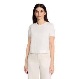 Kurzarmshirt Vera Mont "Damen mit Rundhalsausschnitt", Damen, Gr. M, bright gardenia, Feinstrick, Obermaterial: 77% Viskose, 23% Polyester, gerade normal, Rundhals, Shirts, Struktur