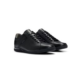 Sneaker BOSS "Sneaker Saturn Lowp lux4 A N", Herren, Gr. 41, schwarz, Obermaterial: 100% Rindsleder Leather cow. Futter: 48% Viskose CV. 48% Polyester PES. 4% Polyurethan PU. 80% Gummi rubber. 20% EVA EVA., Schuhe Sneaker