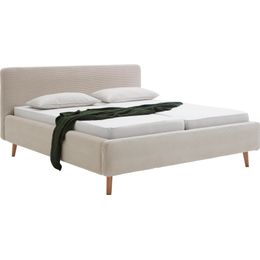 Meise M&ouml;bel Polsterbett MEISE.M&Ouml;BEL "Mattis", beige, B:181cm H:105cm L:218cm, Bezug Bett: Cord (100% Polyester), Betten, Polsterbett, Topseller, wahlweise mit Bettkasten