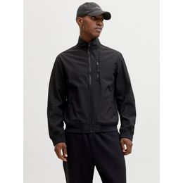 Jack & Jones Softshelljacke JACK & JONES "JJEPARKER SOFTSHELL BOMBER SN", Herren, Gr. XXL, schwarz, Web, Obermaterial: 100% Polyester, unifarben, Jacken Softshelljacke, Softshelljacke, aus Polyester, modischer Fit, mit Brust-Rei&szlig;verschluss