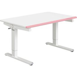 Schreibtisch Paidi "TEENIO in verschiedenen Ausf&uuml;hrungen, mitwachsend & ergonomisch", kreidewei&szlig;, ros&eacute;, B:120cm T:75cm, Tische, Schreibtisch, h&ouml;henverstellbarer Sch&uuml;lerschreibtisch, Platte bis 14 neigbar