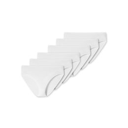 Slip Schiesser "Slip 6er Pack", Damen, Gr. 38, wei&szlig;, Obermaterial: 95% Baumwolle CO. 5% Elasthan EL., Unterhosen Slip