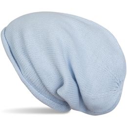 Strickm&uuml;tze styleBREAKER "Feinstrick Beanie M&uuml;tze mit Rollrand", Damen, blau (hellblau), Obermaterial: 100% Polyacryl PAN., Modisch, M&uuml;tzen Strickm&uuml;tze