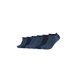 Sneakersocken Mustang "6er Pack", Herren, Gr. 39-42, blau (jeans mix), 55% Baumwolle, 41% Polyester, 2% Polyamid, 2% Elasthan, Socken Sneakersocken