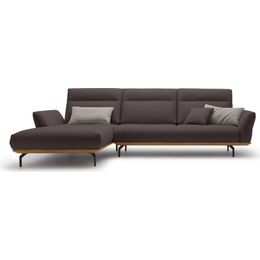 Ecksofa "CR.460 Design-Sofa der Extraklasse, verstellbare R&uuml;ckenlehne, L-Form", lila (purpurviolett, steingrau 044, 69), B:318cm H:103cm T:183cm, Chenille COCO (72% Polyester 15% Baumwolle 13% Polyacryl), CREATION BY ROLF BENZ, Sofas, Ecksofa, Sockel in Nussbaum, Winkelf&uuml;&szlig;e in Umbragrau, Breite 318 cm