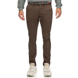 Chinos INDICODE "INGeoport", Herren, Gr. 34, L&auml;nge 32, demitasse, Web, Obermaterial: 98% Baumwolle, 2% Elasthan, unifarben, regular fit lang, Hosen