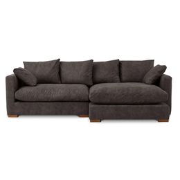 Ecksofa Home Affaire "Coray", grau (anthrazit), B:266cm H:80cm T:153cm, 100% Polyester, Sofas, Ecksofa, Breite 266 cm, extra weich und kuschelig, mit Federn und Daunen
