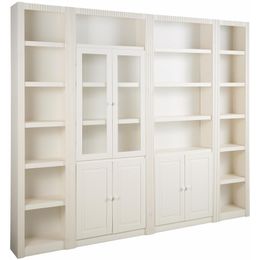 B&uuml;cherwand OTTO HOME "Bergen", wei&szlig;, B:255cm H:213cm T:27cm, Massivholz, Regale, aus massivem sch&ouml;nen Kiefernholz, Breite 255 cm