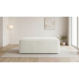 Polsterhocker Inosign "Koa", beige (natural), B:114cm H:44cm T:61cm, 100% Polyester, Hocker, Polsterhocker, Wellenunterfederung, weicher Lounge-Sitzkomfort