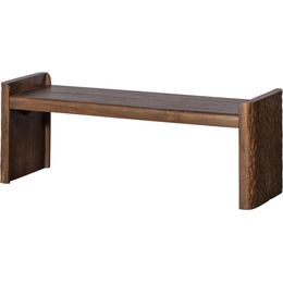 Bank Woood "Prop mit Massivmangoholz und gefr&auml;sten Beinen B 120 x T 45 x H 40 cm", warmbraun, B:120cm H:40cm T:45cm, Massivholz, Sitzb&auml;nke, Tragkraft 100 kg, sichtbare Maserung, einfach zu montieren