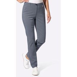 Webhose Casual Looks, Damen, Gr. 22, Kurzgr&ouml;&szlig;en, marine, rauchblau, gemustert, 72% Viskose, 25% Polyamid, 3% Elasthan, gemustert, Hosen