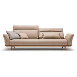 4-Sitzer "CR.460 Designsofa, erstklassiger Sitzkomfort, verst. R&uuml;ckenlehne", beige (beige 534, 20), B:248cm H:103cm T:100cm, NaturLEDER OSKAR (echtes Rindsleder), CREATION BY ROLF BENZ, Sofas, Sockel in Eiche, F&uuml;&szlig;e Eiche natur, Breite 248 cm