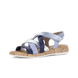 Riemchensandale Gabor "Riemchensandale", Damen, Gr. 38,5, blau, Schuhe Riemchensandale