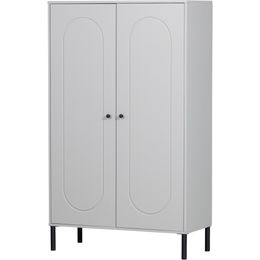 Highboard Woood "Xina mit FSC Massivkiefer und sichtbare Maserung 90 x 40 x 149 cm", grau, B:90cm H:149cm T:40cm, FSC-zertifiziertes Massivholz, Sideboards, Highboard, Tragkraft 10 kg pro Einlegeboden, einfach zu montieren