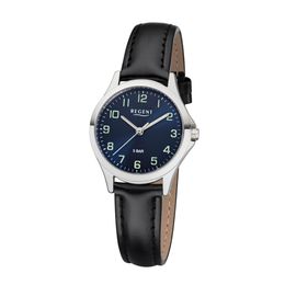 Regent Uhren Quarzuhr REGENT, schwarz (schwarz, blau), Armbanduhren, Damen, Quarzuhr, Armbanduhr, Damenuhr, analog