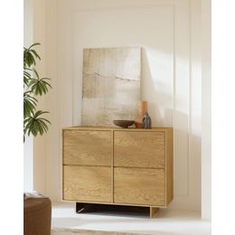 Sideboard OTTO HOME "Tatami, Stilvolle, moderne grifflose Kommode 2 T&uuml;ren, Breite 111cm", eiche baltic dune, eiche baltic dune, B:111cm H:88cm T:41,5cm, Holzwerkstoff, Melamin, Metall, Spanplatte, Sideboards, Sideboard, Anrichte mit viel Stauraum, B&ouml;den verstellbar, push-to-open-Funktion
