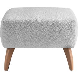 Polsterhocker Home Affaire "Lazio modern und bequem, schmale Armlehnen, tolle Detailverarbeitung", silber, B:66cm H:44cm T:66cm, 100% Polyester, Hocker, Polsterhocker, zwei verschiedene Fu&szlig;farben w&auml;hlbar
